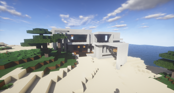 Modern Stone Mansion Minecraft Map