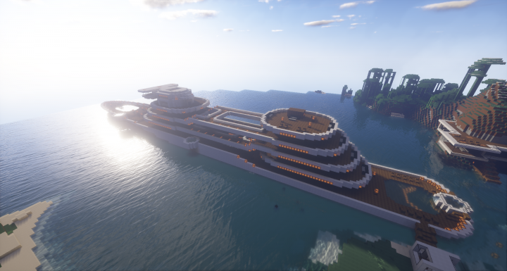 (UPDATE) Massive Modern Home With Mega Yacht Minecraft Map