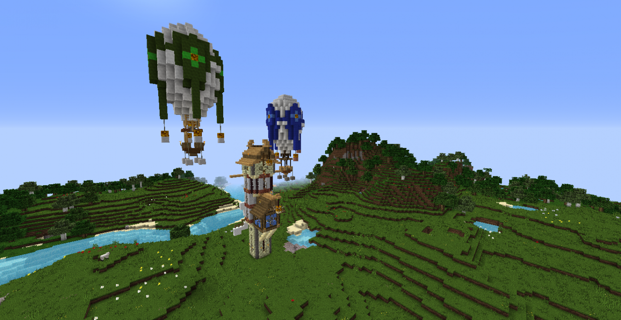 Hot-Air Balloons with Tower Minecraft Map