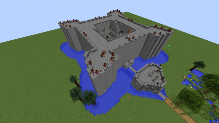 Fortress with Clash of Clans Base Nearby Minecraft Map