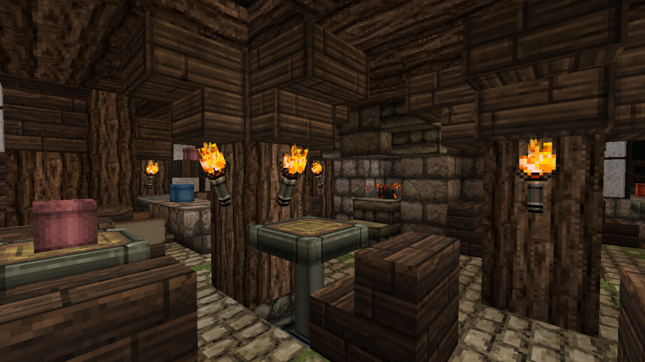 Médiéval/Steampunk hostel Minecraft Map