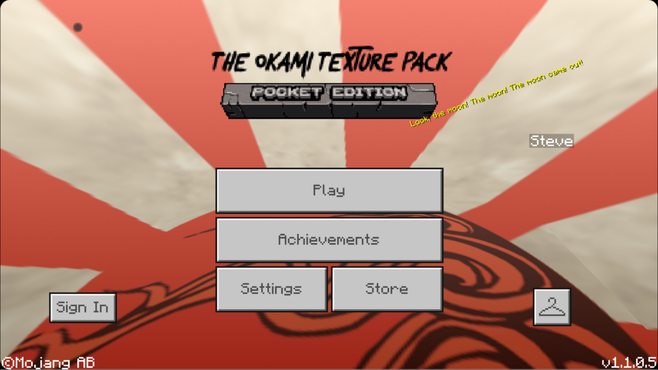 The Okami texture pack for Windows 10 edition Minecraft Texture Pack