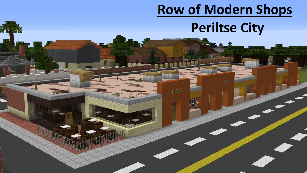 DISCONTINUED! Periltse City: Row Of Modern Shops Minecraft Map