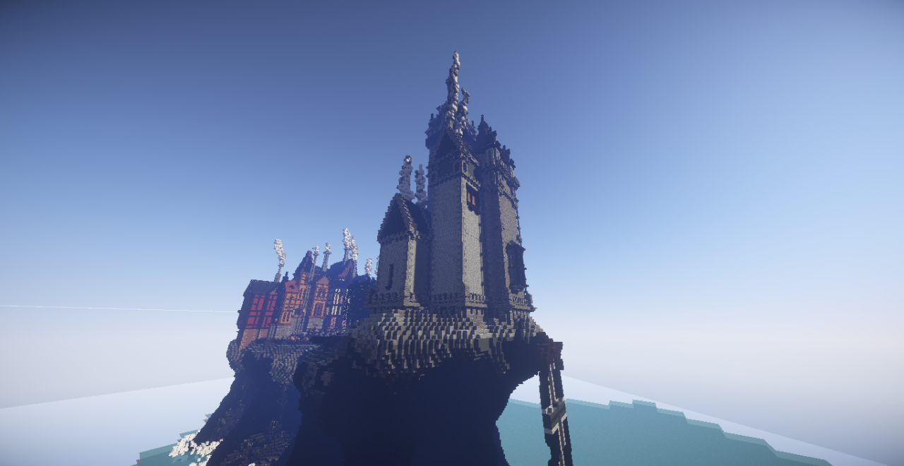 An island with a fortified town. Minecraft Map