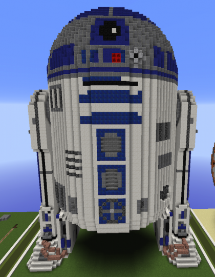I built R2D2 and BB8 Minecraft Map