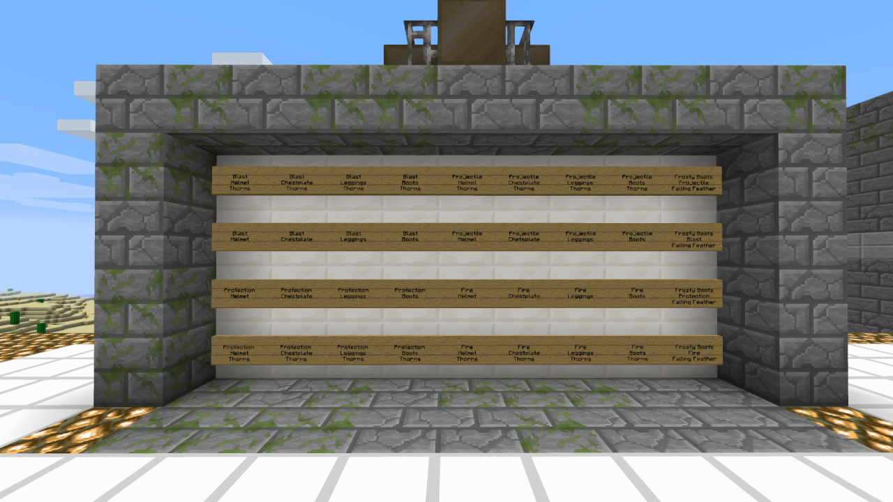Armour Enchantment Wall Minecraft Map