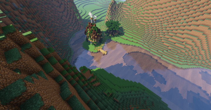 Epic Terraformed Valley with Mine and 2 Houses Minecraft Map