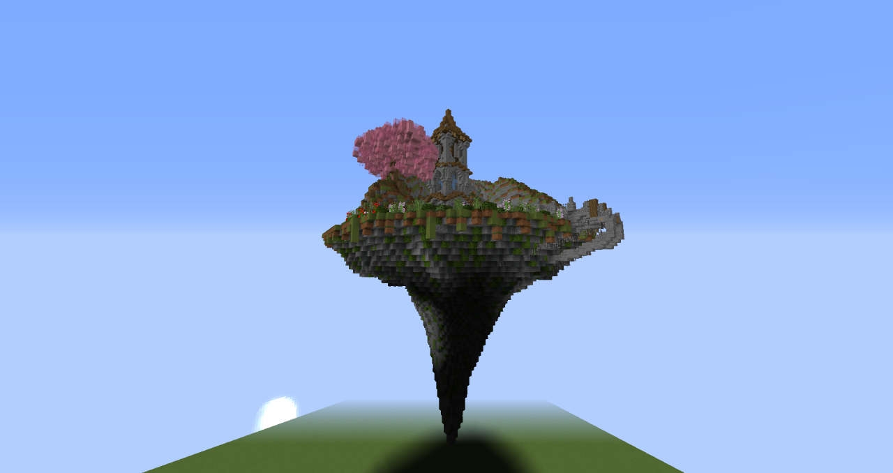 Floating island: Medieval fallen Temple Minecraft Map