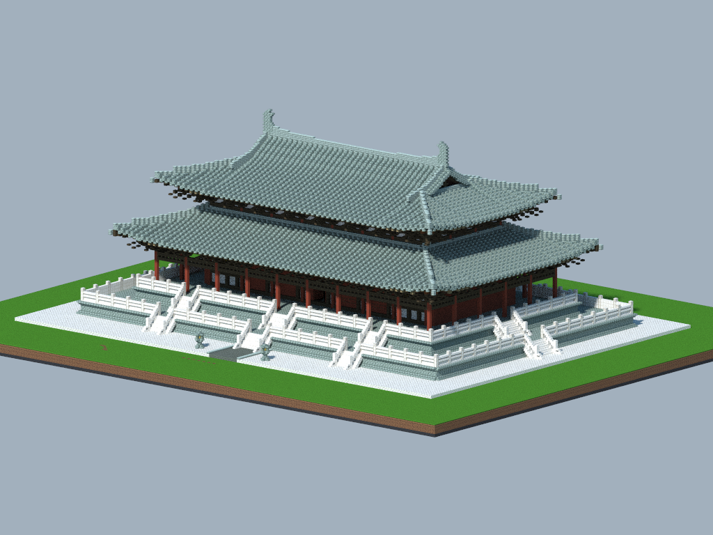 four Chinese buildings of Tang style Minecraft Map