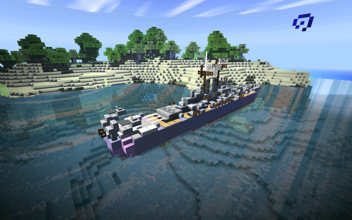 Mini (1:5) Baltimore-Class Heavy Cruiser Minecraft Map