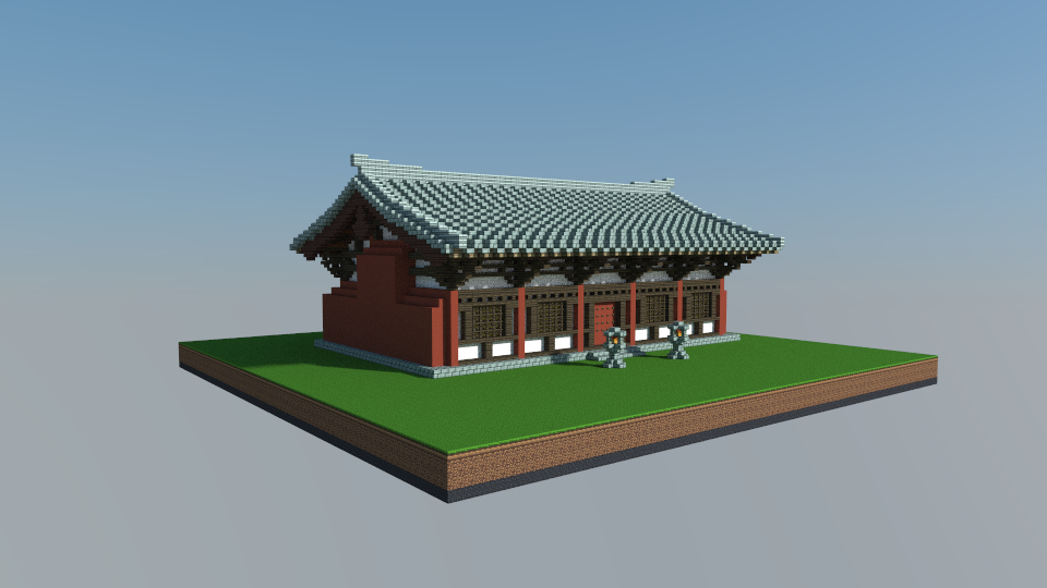 four Chinese buildings of Tang style Minecraft Map