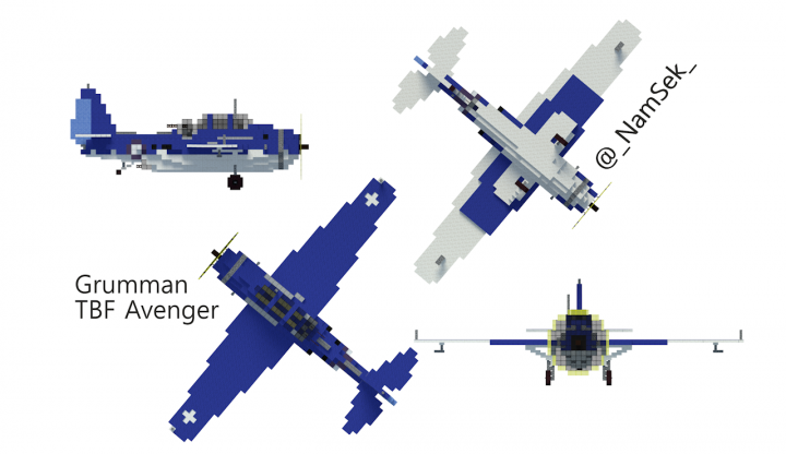 Grumman TBF Avenger (4:1) Minecraft Map