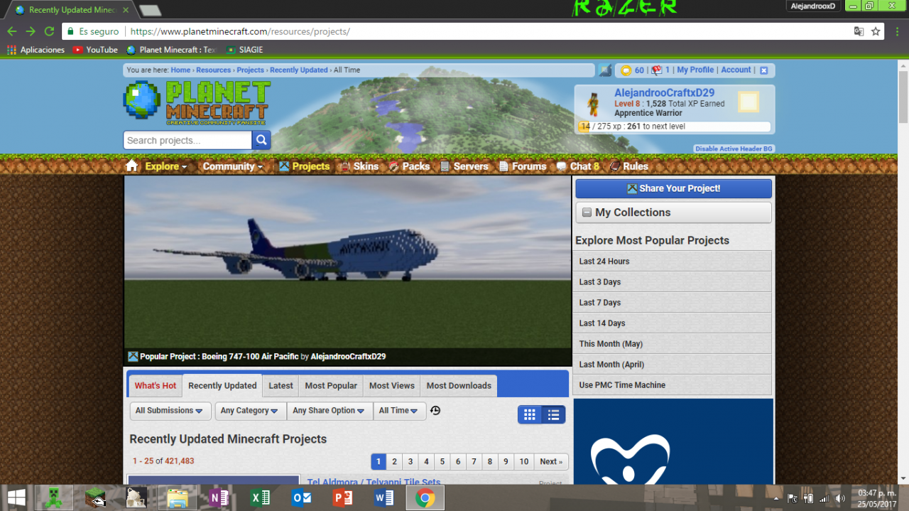 Boeing 747-100 Air Pacific Minecraft Map