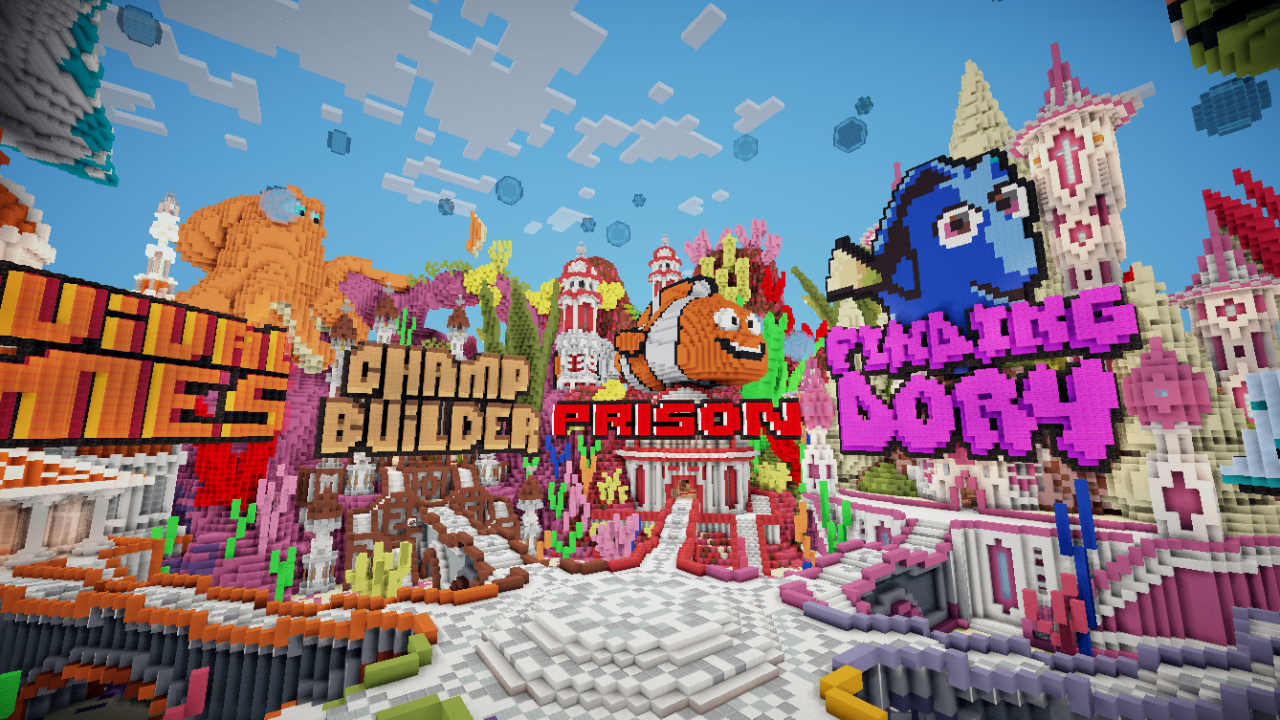 Finding Dory - 8 Portal Hub Minecraft Map