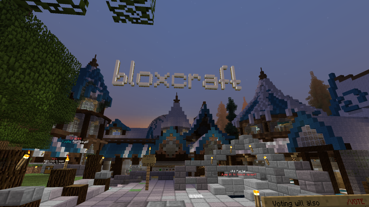 BLOXCRAFT.CO.UK Towny Survival Server RPG, mCMMo Custom Mobs Jobs & more. Minecraft Server