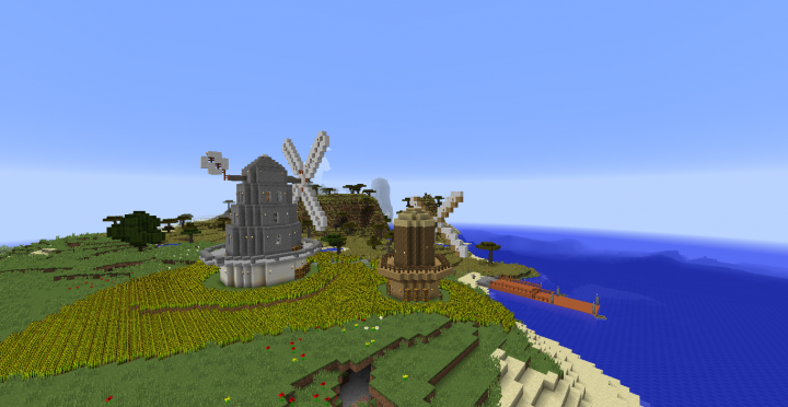 Windmills/Wheat Plantation Minecraft Map