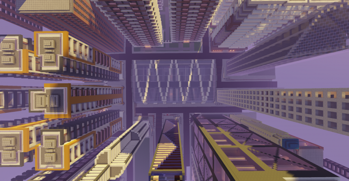 Dense City w/International Airport, Metro & Train Station Minecraft Map