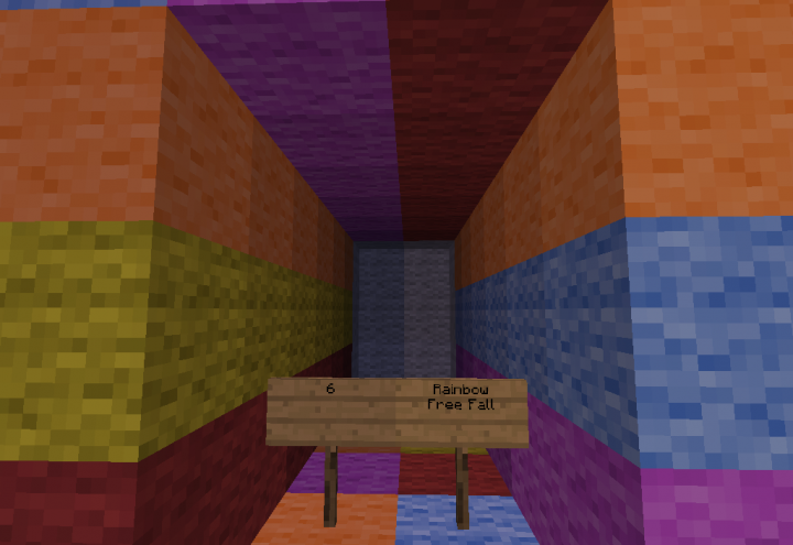 Rainbow Free Fall Parkour Minecraft Map