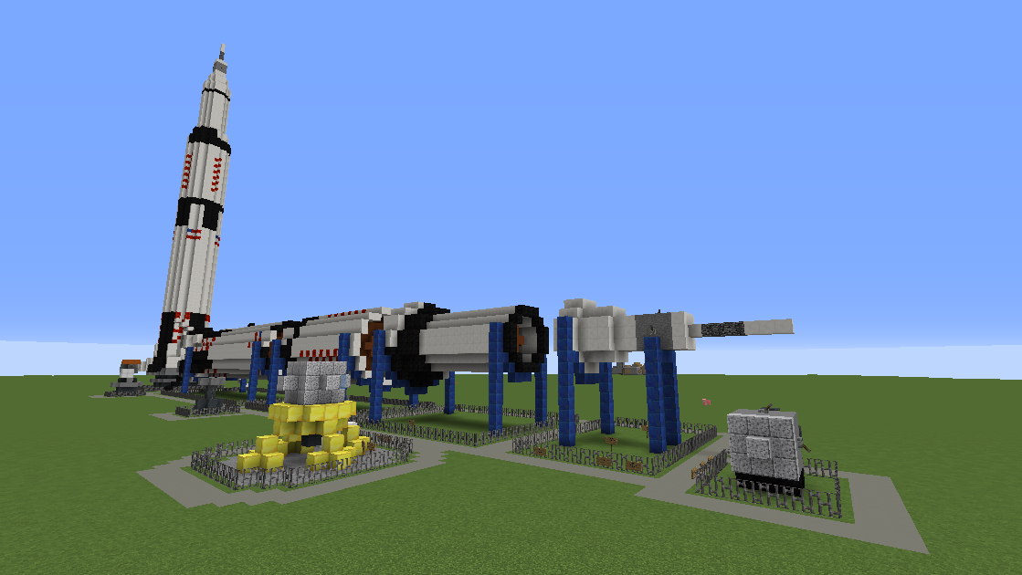 1:1 scale Apollo Saturn V Minecraft Map