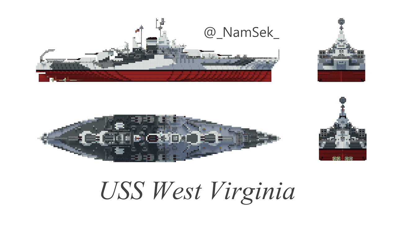 USS BB West Virginia (2017.ver) Minecraft Map