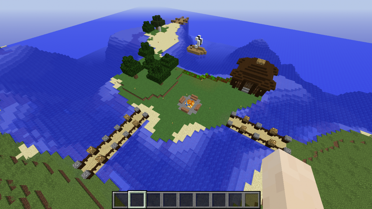 Island And Basic Village Minecraft Map
