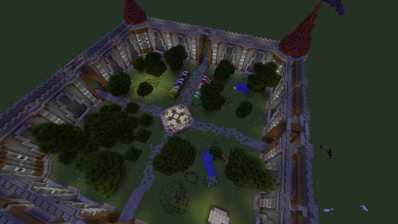 Castle-With-Town-Inside Themed Server Spawn Minecraft Map
