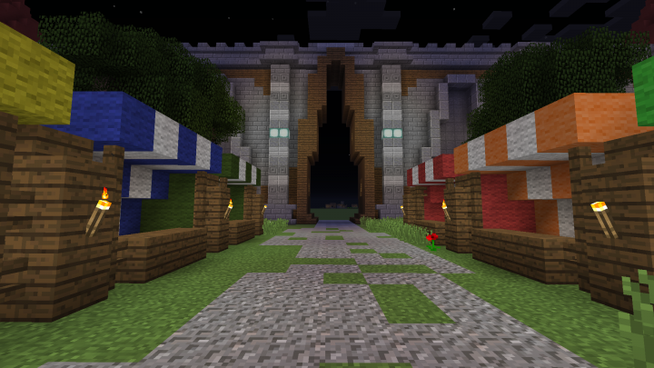 Castle-With-Town-Inside Themed Server Spawn Minecraft Map