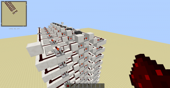 Most compact pistonless vertical dual read RAM Minecraft Map