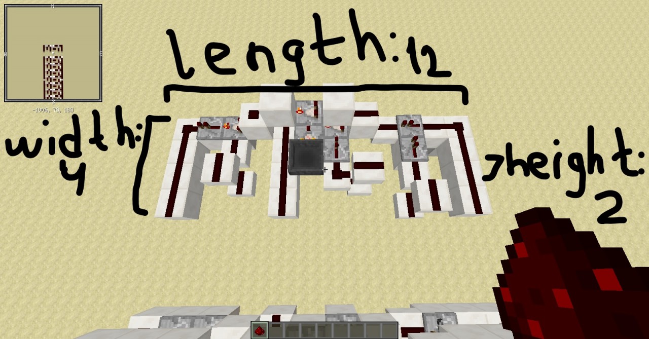 Most compact pistonless vertical dual read RAM Minecraft Map