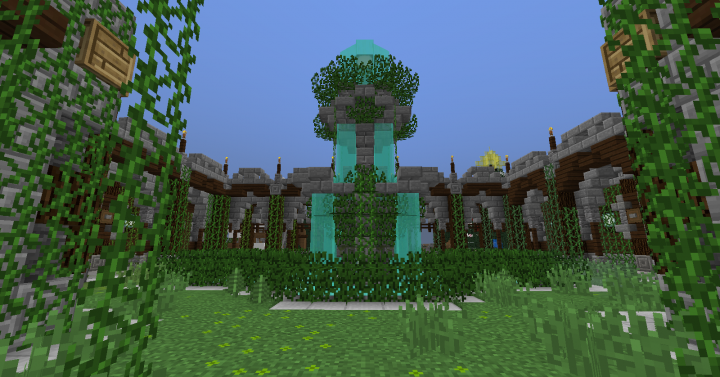 survival build/ Town hall/village/cemetery/bridge Minecraft Map