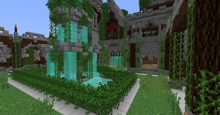 survival build/ Town hall/village/cemetery/bridge Minecraft Map