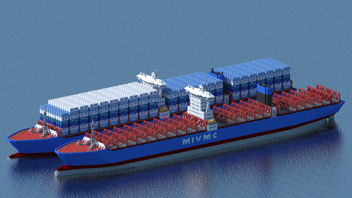 Oil Tanker vs Container ship Minecraft Map