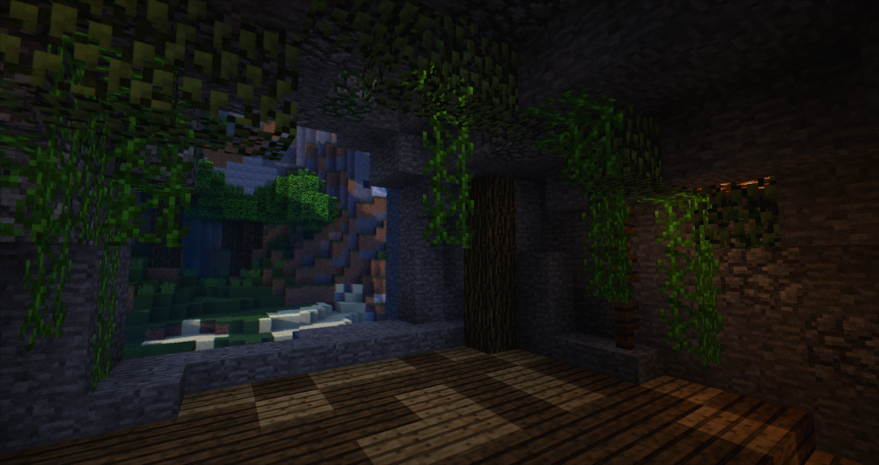 Home behind the Waterfall Minecraft Map