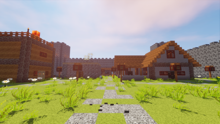 Castles and a castle style modern house Minecraft Map