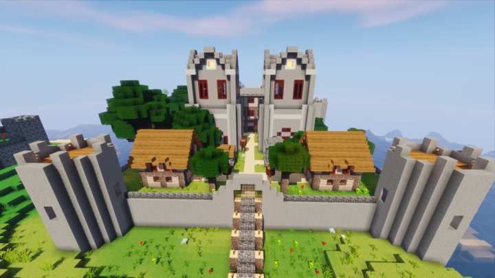 Castles and a castle style modern house Minecraft Map