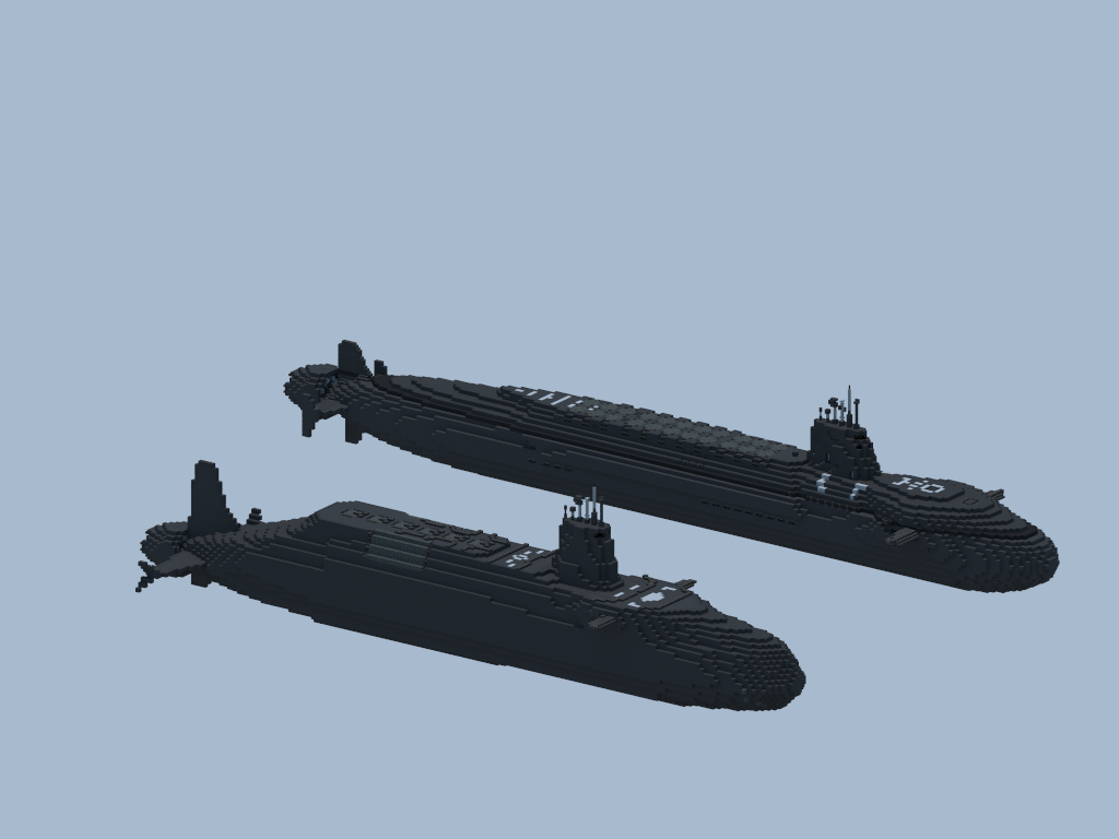 Strategic nuclear submarine (Class HQ-016) ft Ballistic missile ...
