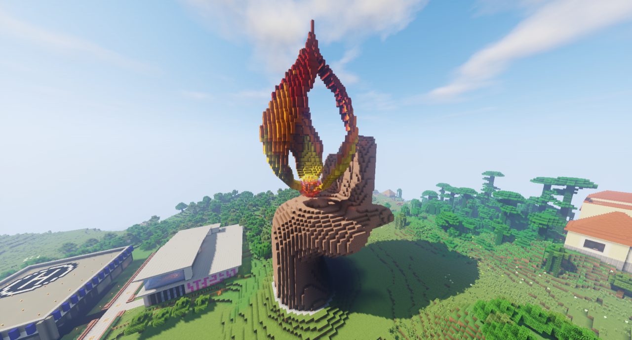 Flaming Hand Statue Minecraft Map
