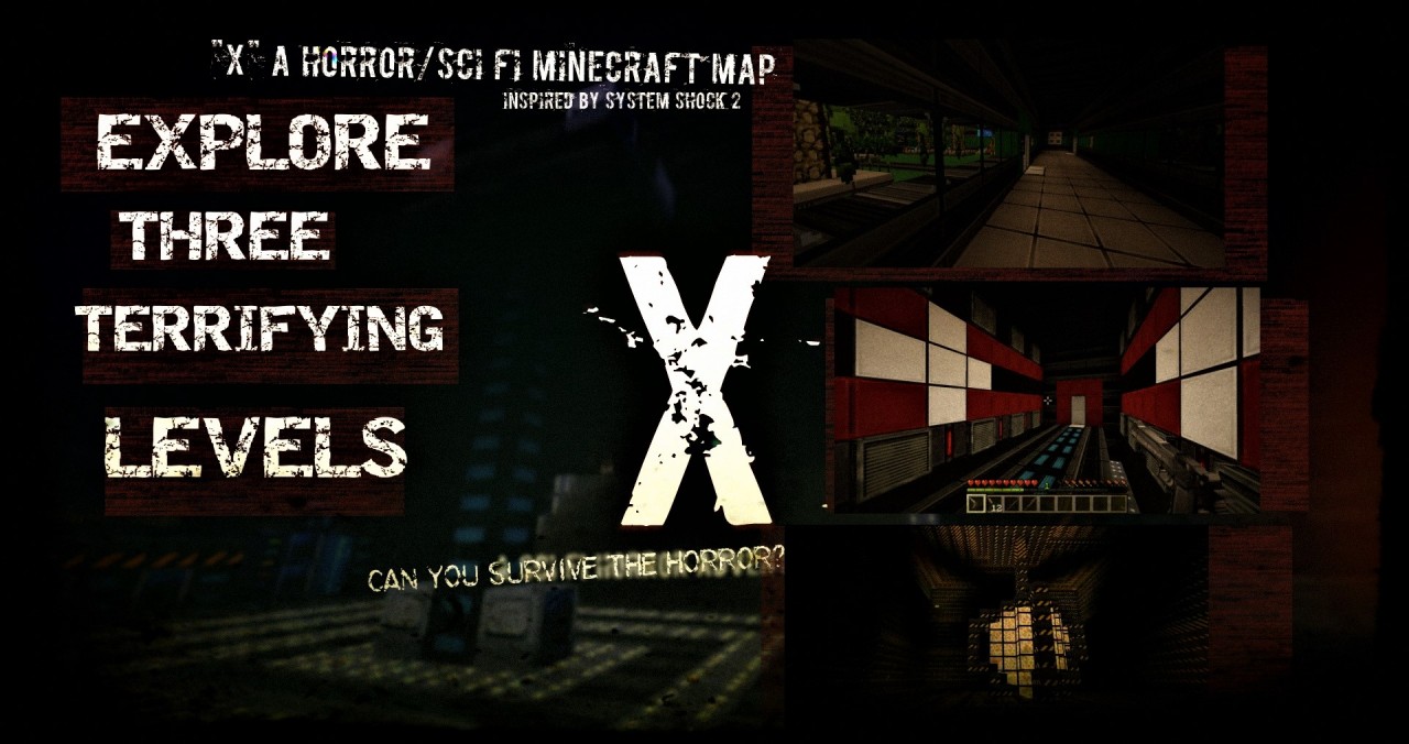 -X- Scifi Horror Map (Inspired by Bioshock + System Shock 2) Minecraft Map