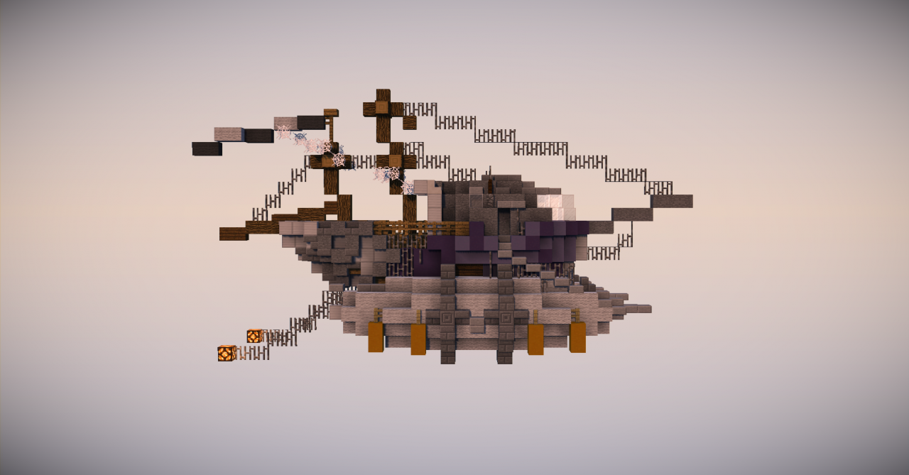 Small blue deiselpunk boat Minecraft Map