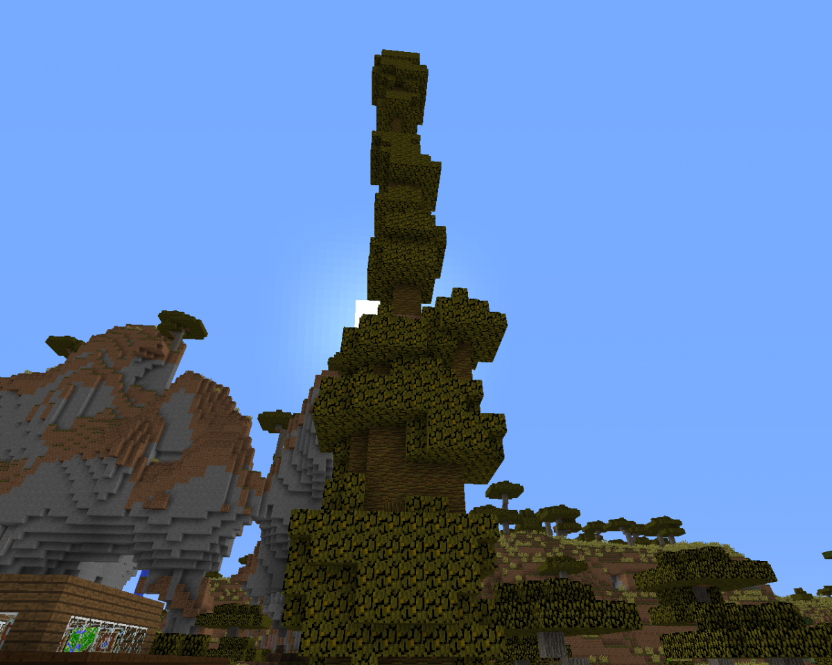 Acacia mountain hills House+Barn Minecraft Map