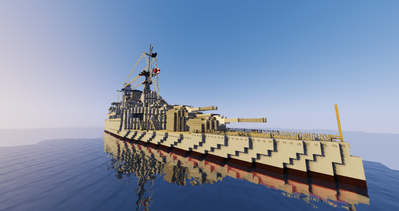 British Battlecruiser HMS HOOD Minecraft Map