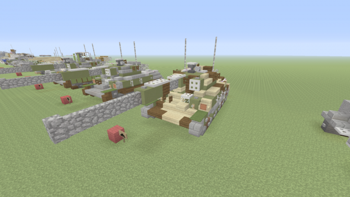 Japanese JSDF Mitsubishi Type-74 main battle tank Minecraft Map