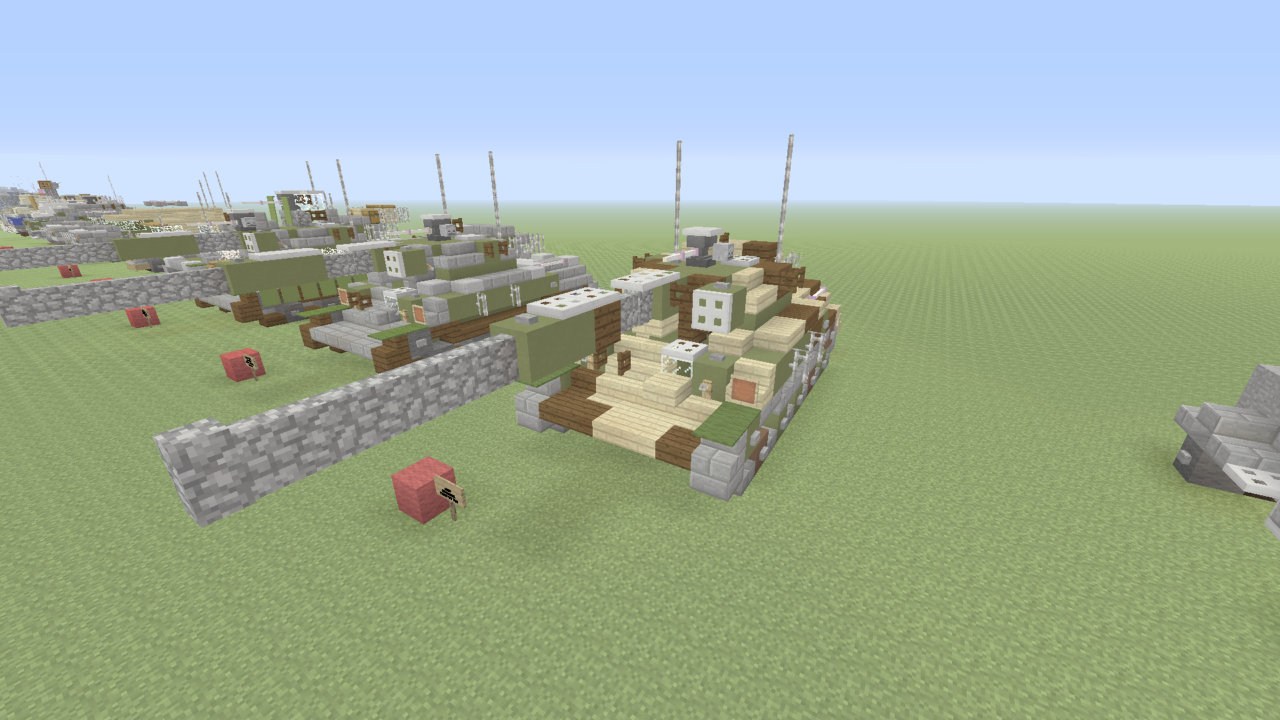 Japanese JSDF Mitsubishi Type-74 main battle tank Minecraft Map