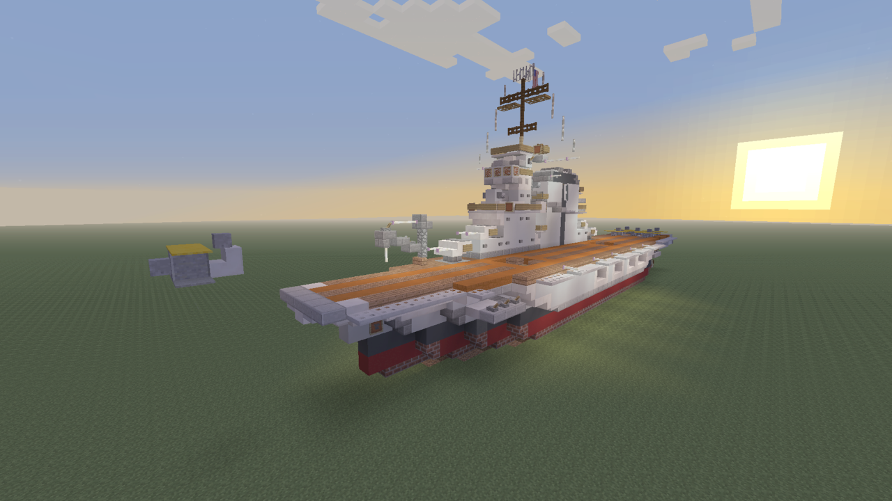 USS Saratoga aircraft carrier bathtub build Minecraft Map