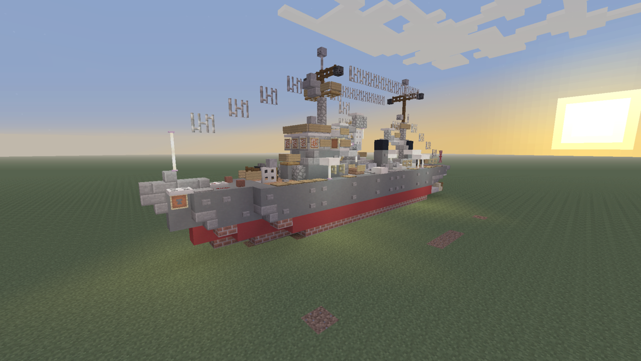 IJN Akashi repair ship bathtub build Minecraft Map