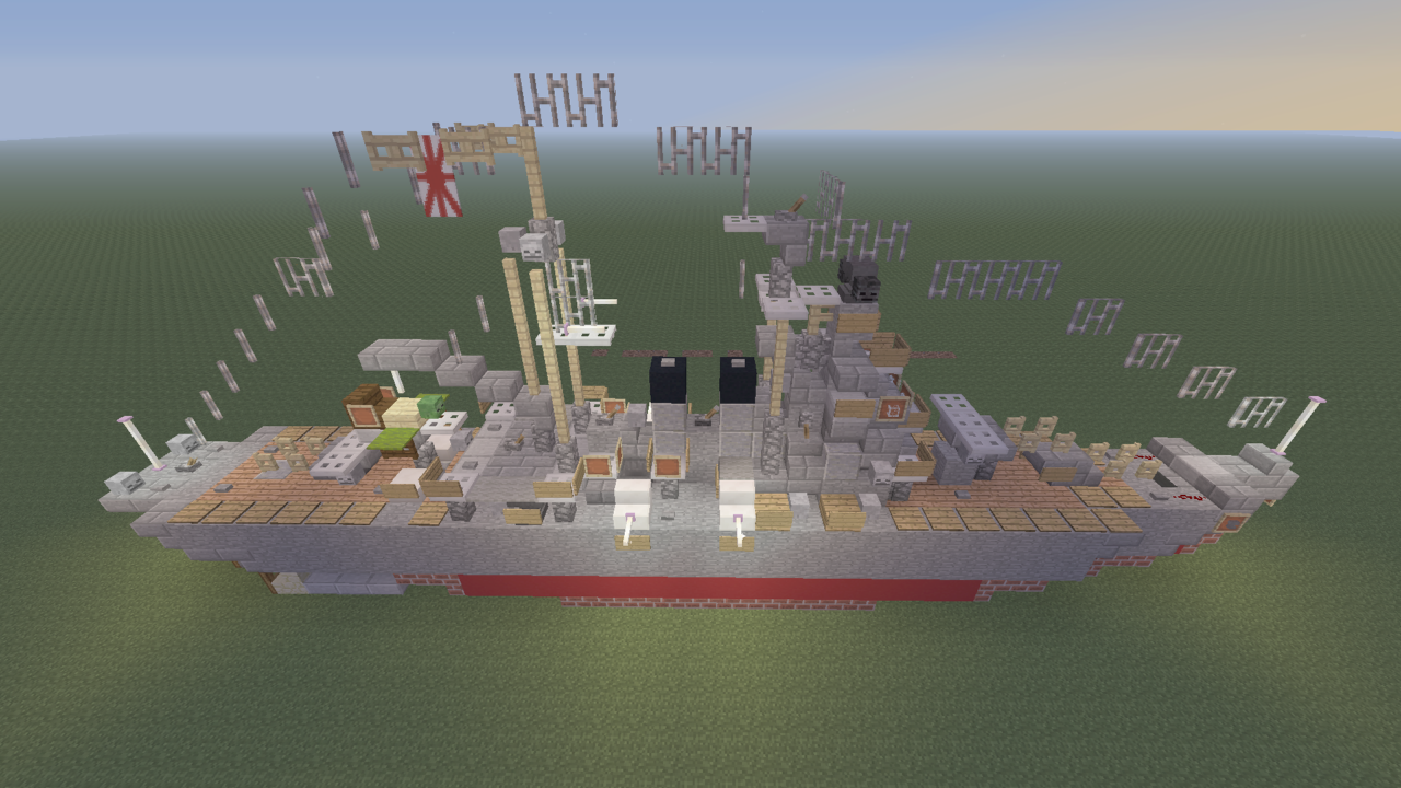 IJN Aoba heavy cruiser bathtub build Minecraft Map