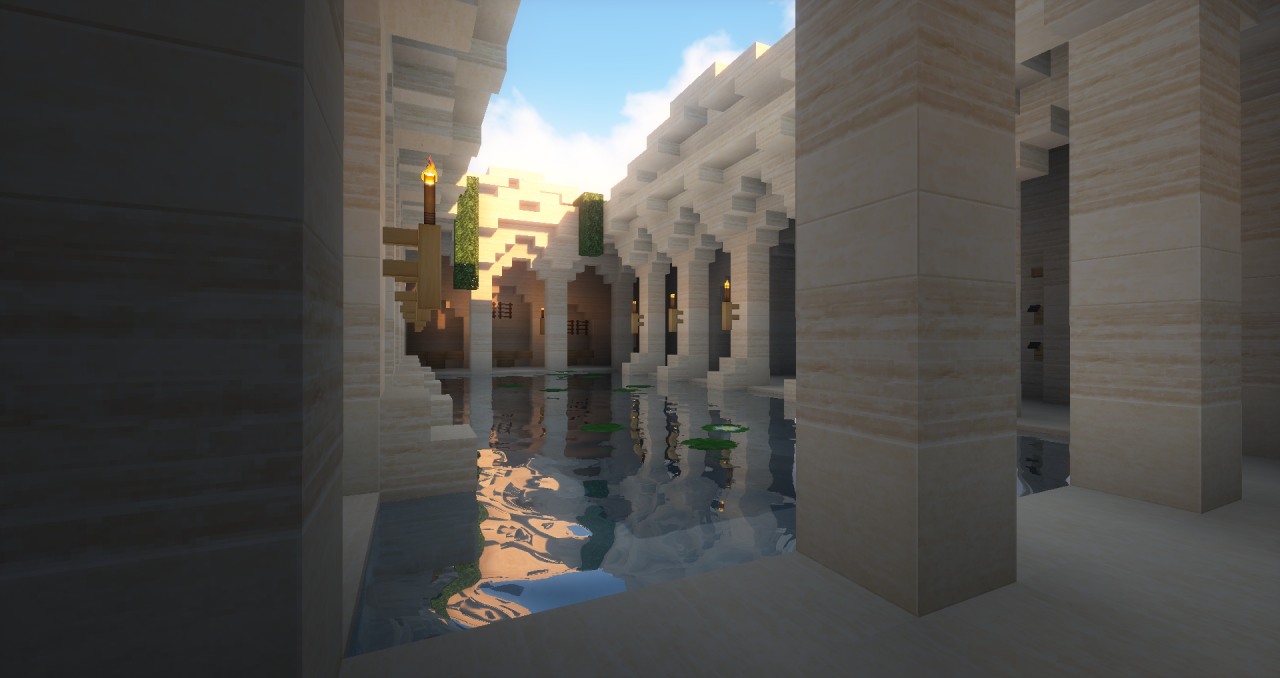 Roman bath house w/garden Minecraft Map