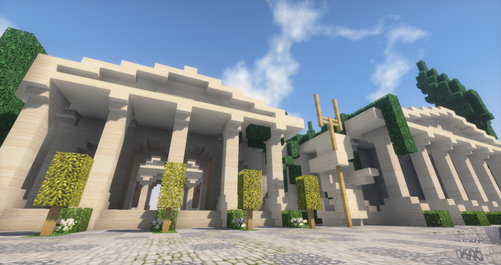 Roman bath house w/garden Minecraft Map