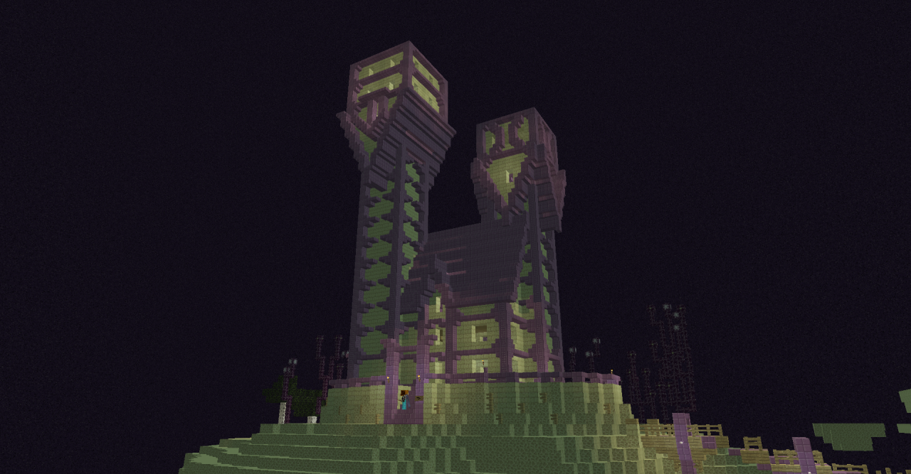 Upside-down end theme house Minecraft Map