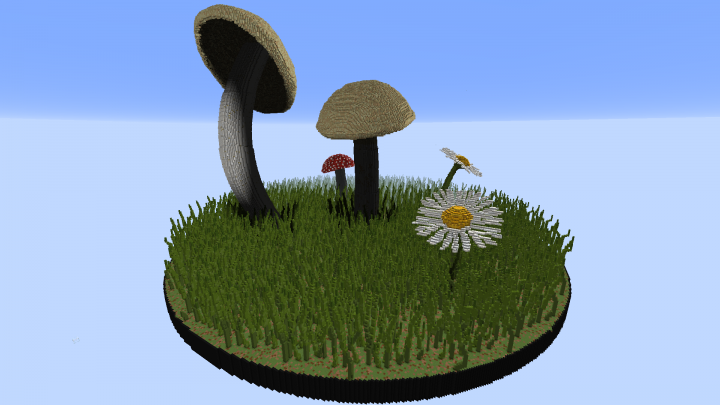 Giant mushrooms surrounded by swords Minecraft Map